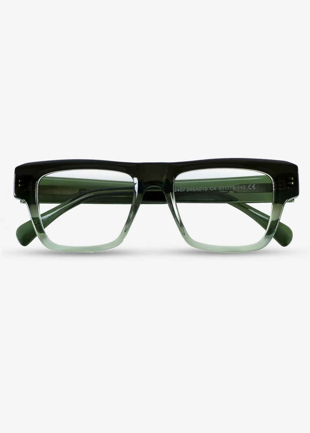 Amber Edge – Bold Rectangle Eyewear - Green – Nuree World